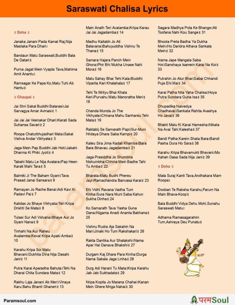 Saraswati Chalisa - An Enchanting Invocation to the Goddess of Knowledge